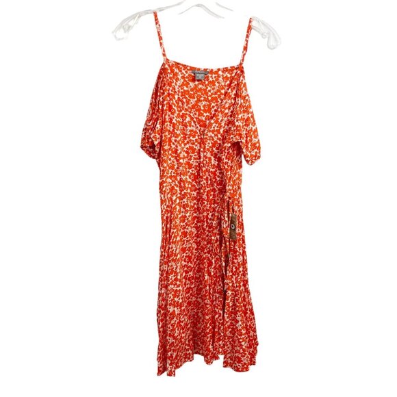 Angie | Dresses | New Angie Orchard Wrap Dress Orange White Floral Cold ...